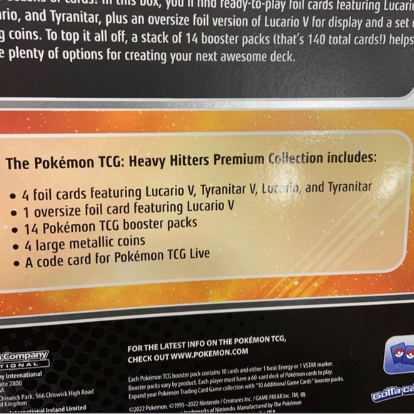 Pokemon | Toys | Pokemon Tcg Lucario V Tyranitar V Heavy Hitters ...
